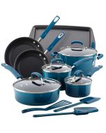 13-Piece Enameled Cookware Set - Light Blue Shimmer | Rachael Ray ...
