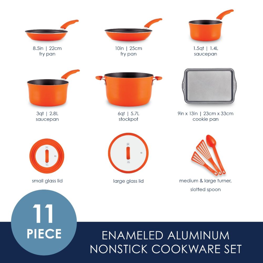 orange dishware set