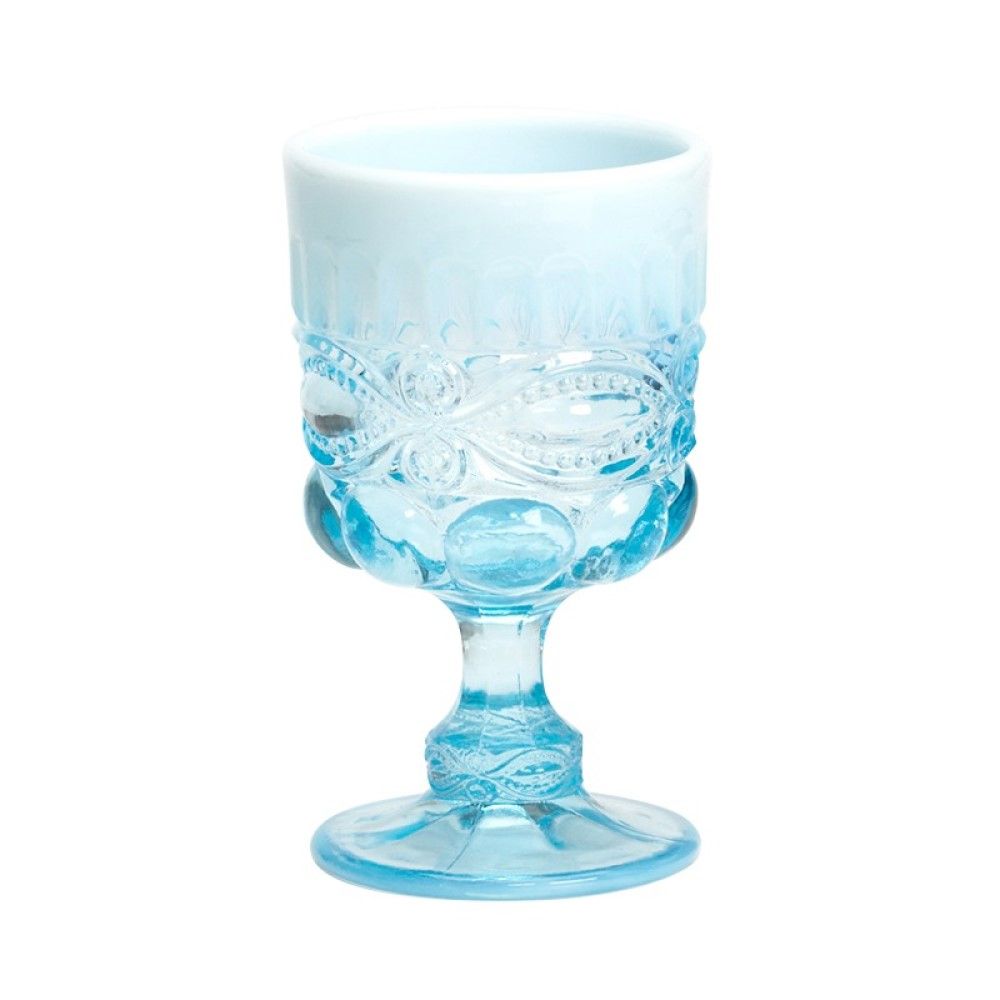 Eye Winker 10oz Goblet - Aqua Opal | Mosser Glass | Everything Kitchens