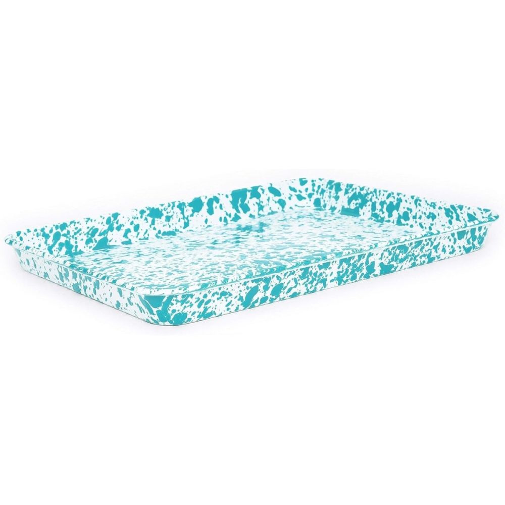Jelly Roll/Large Rectangle Tray (Turquoise & White) | Crow Canyon | Everything Kitchens
