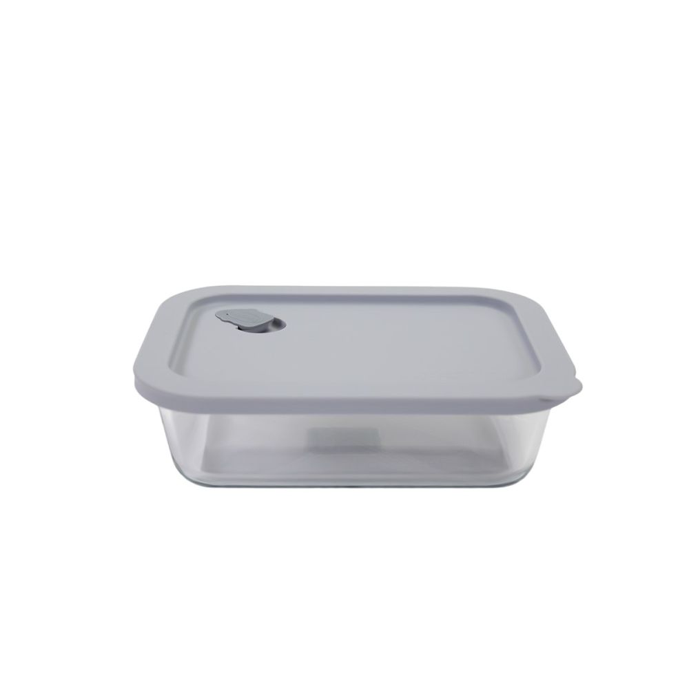 1 Quart Cook+ Rectangular Heatproof Glass Container (Grey) | Click ...