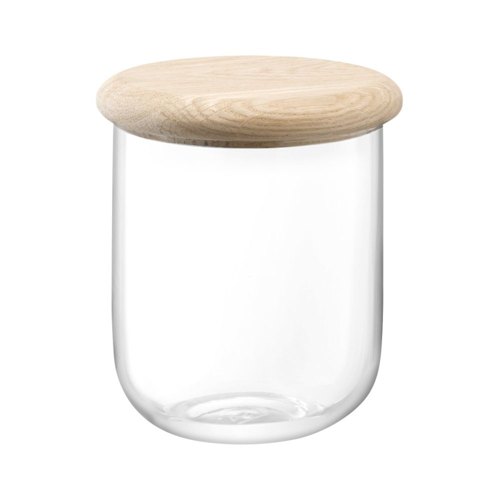 Dine Glass Container 5" x 5.5" with Oak Lid | LSA | Everything Kitchens