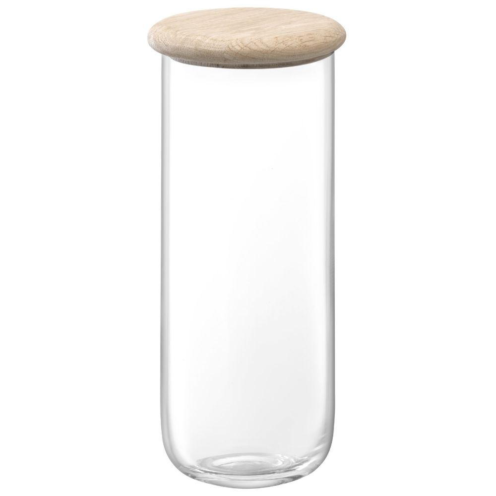Dine Glass Container 5" x 11" with Oak Lid | LSA | Everything Kitchens