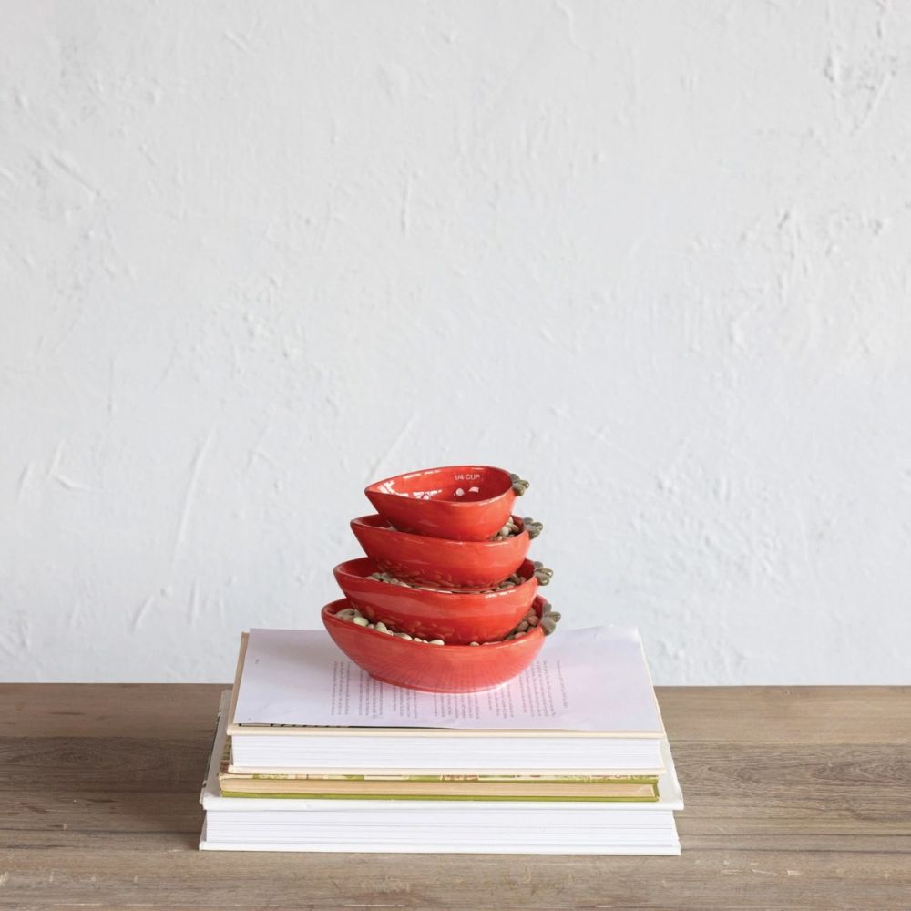 Hand Painted Measuring Cup (Set of 4) (Strawberry) | Creative Co-Op ...