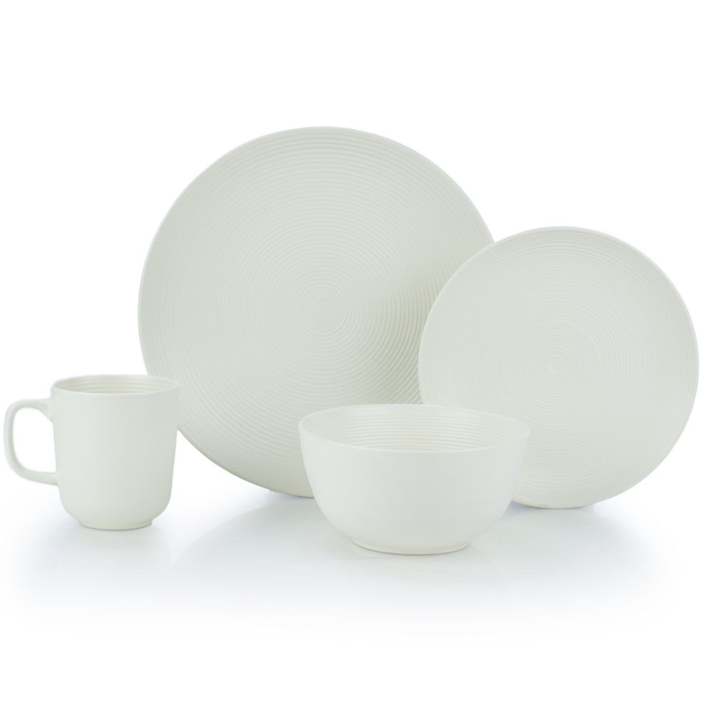 Deep Matte 16-Piece Dinnerware Set (Matte Ivory) | Everything Kitchens