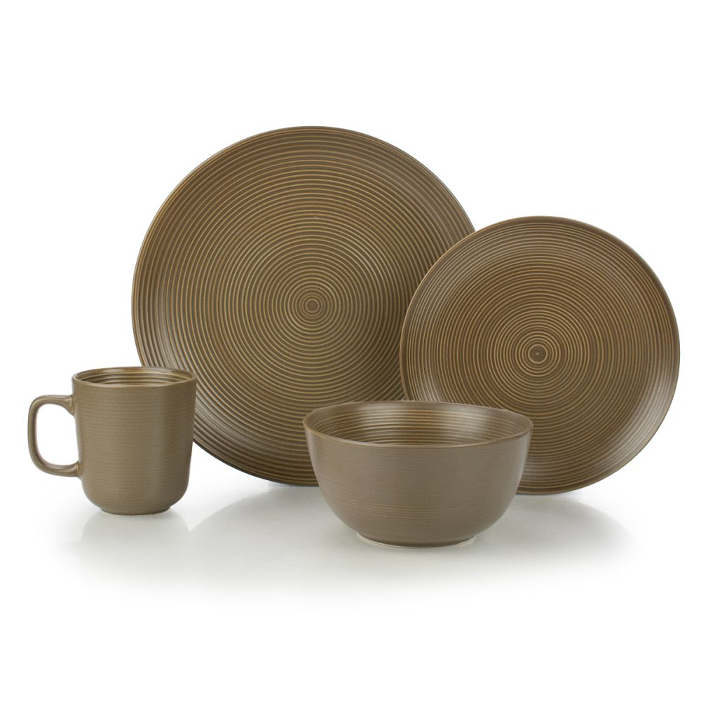 Deep Matte 16-Piece Dinnerware Set (Matte Mocha) | Everything Kitchens