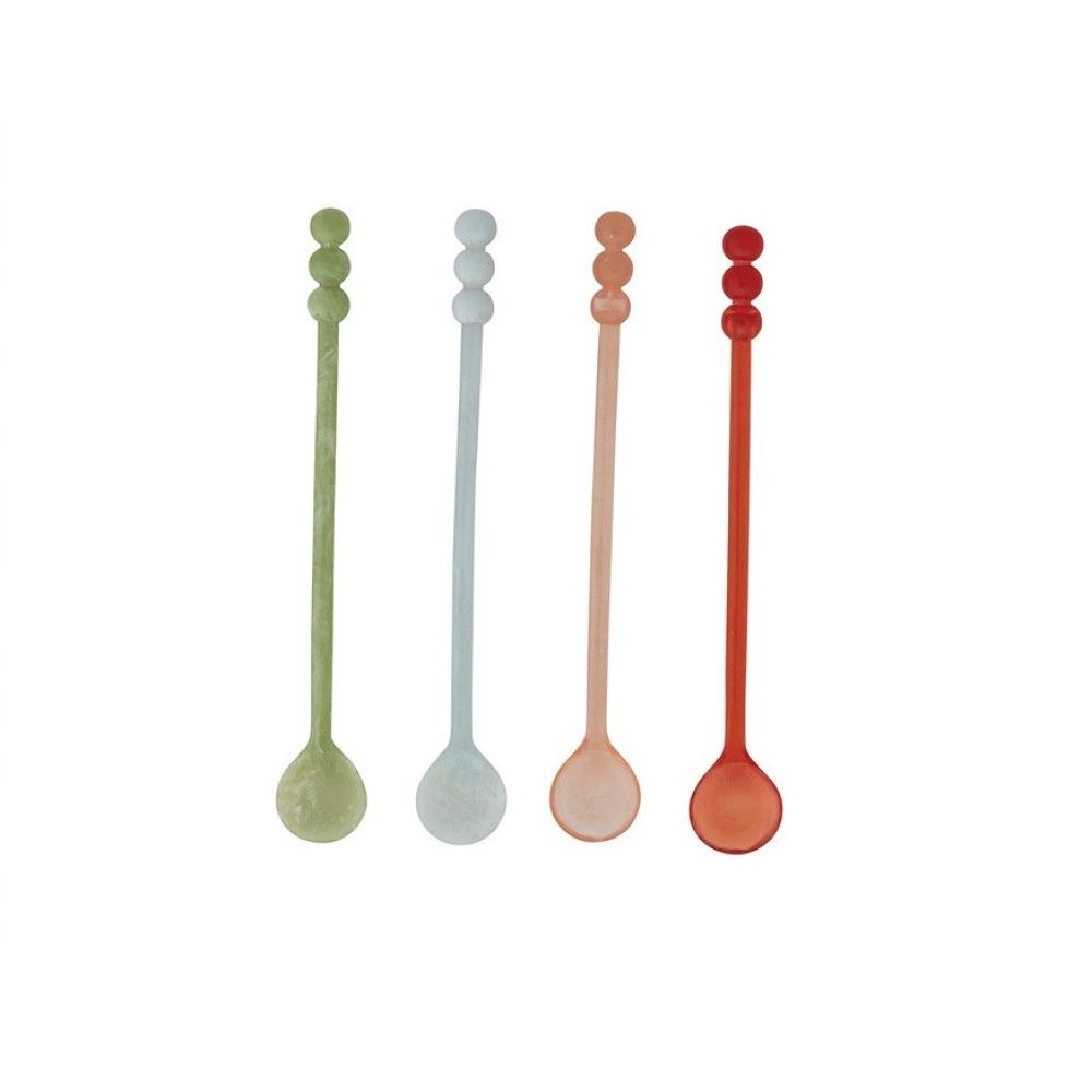 8" Resin Cocktail Spoons (Set of 4) (Marbled Colors) | Hazel Mazel ...