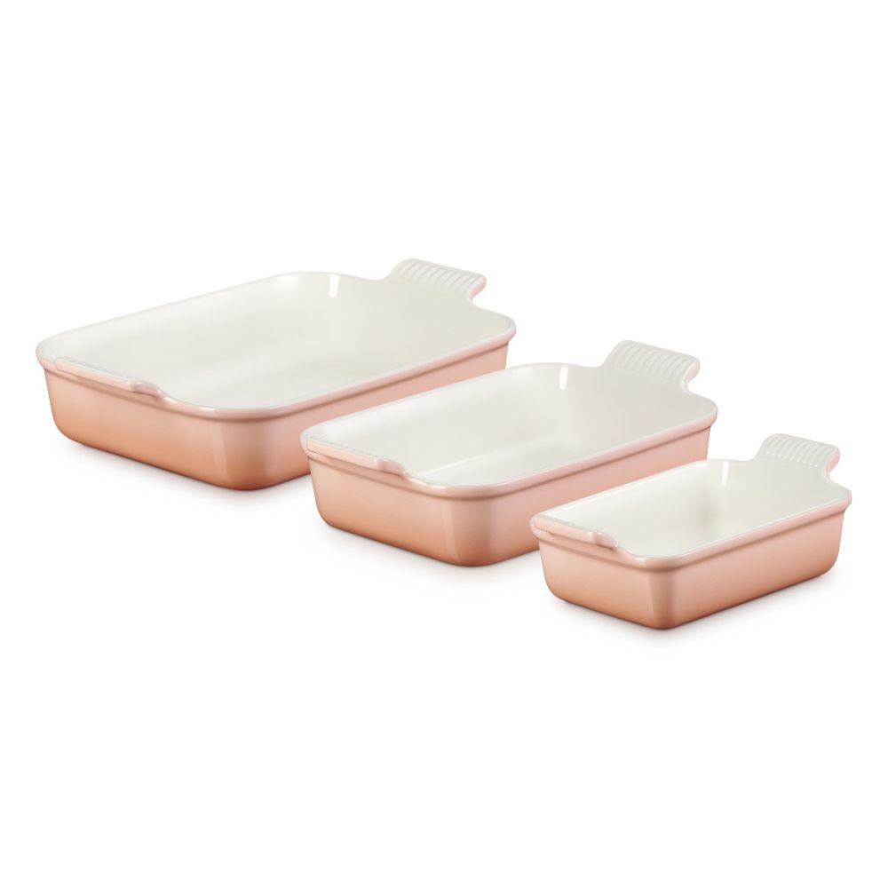 Heritage Rectangular Dishes Set of 3 (Pêche) | Le Creuset | Everything ...