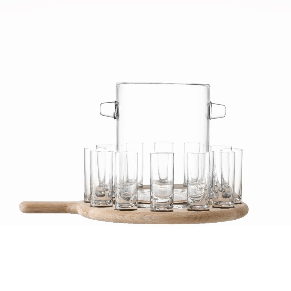 Shot Serving Set & 15.25" Oak Paddle (Clear) | LSA | Everything Kitchens