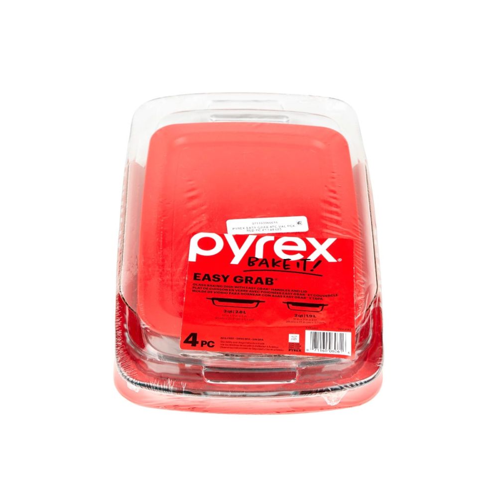 red pyrex dish