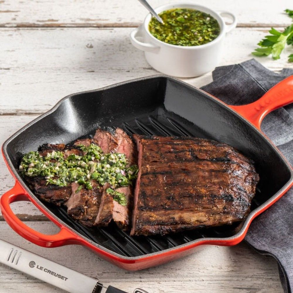 Le Creuset 10 Cerise Cherry Red Signature Square Skillet Grill Everything Kitchens